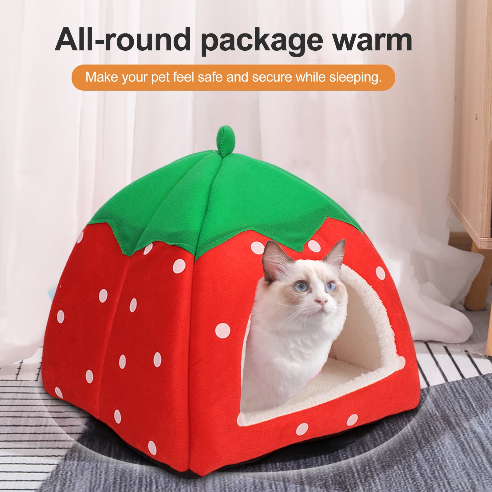 Yirtree Strawberry Hamster House, Guinea Pig Bed, Ferret Hideout, Warm ...