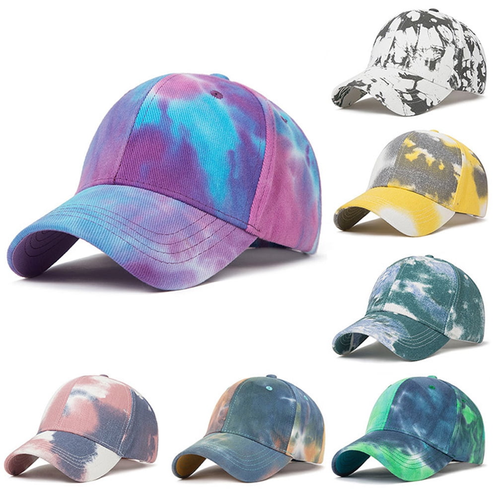 Yirtree Unisex Adjustable Tie Dye Baseball Cap DIY Vintage Washed ...