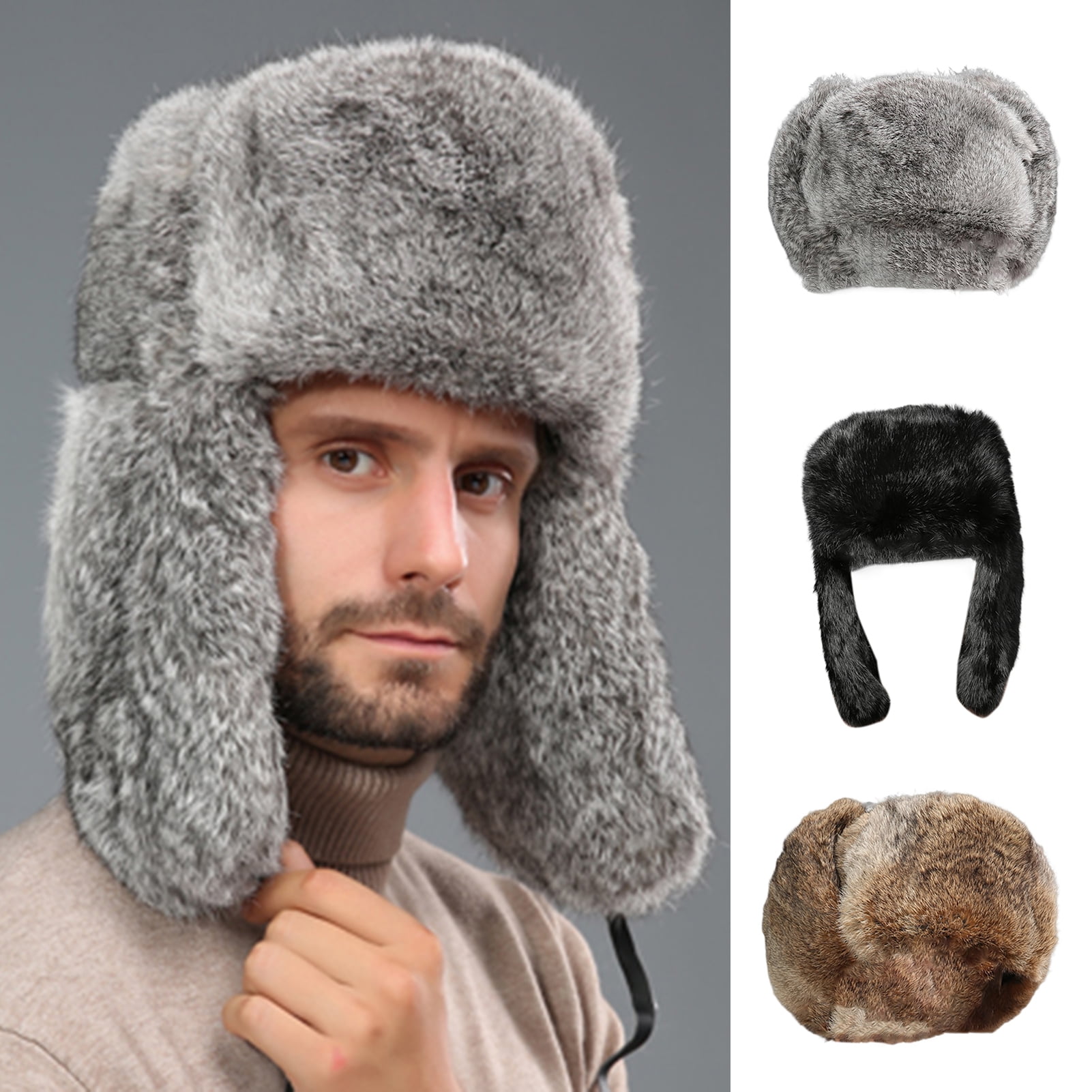 Yirtree Unisex Winter Trooper Trapper Hat Hunting Hat Ear Flap Chin Strap and Windproof Mask ...