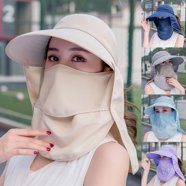 Sun Cap UV Protection Removable Neck & Face Flap Cover Caps for Summer ...