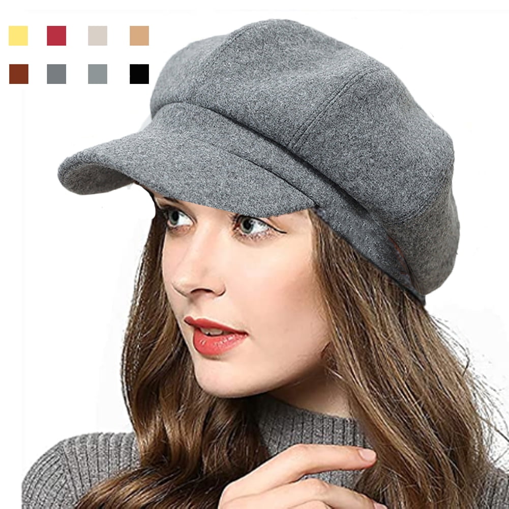 Yirtree Womens Winter Beret Hat Knitted Beanie Cap Autumn Winter Hat ...