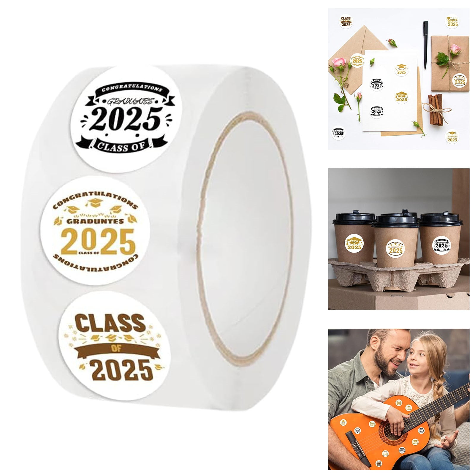 Yiruiqim 500Pcs Class of 2025 Stickers Roll 10 Styles Envelope Seals ...