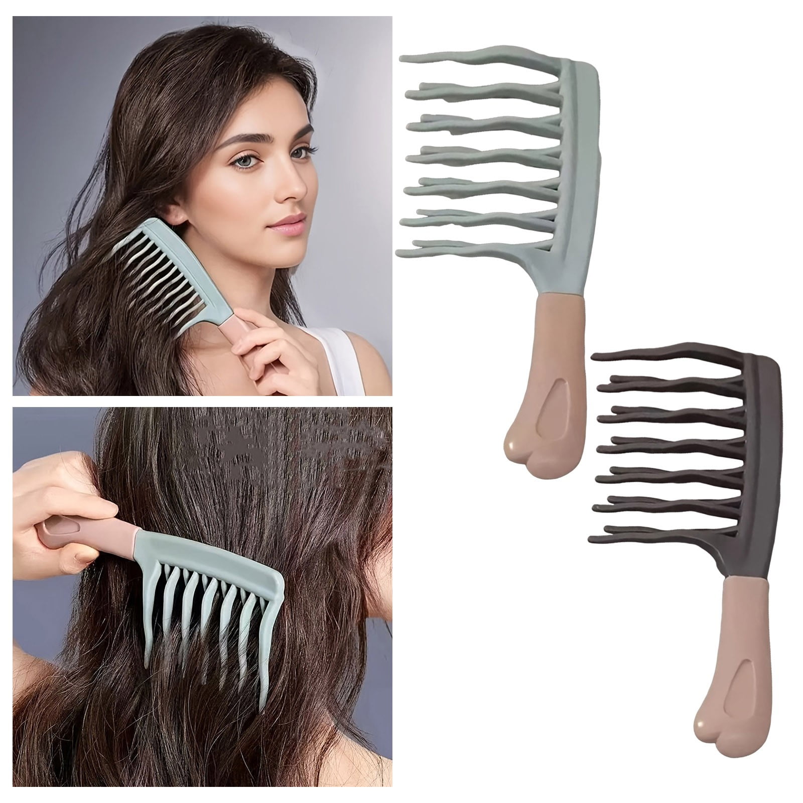 Yisang Styling Hair Comb Curling Volume Tool Detangling, Gentle Scalp Massage Universal Double ...