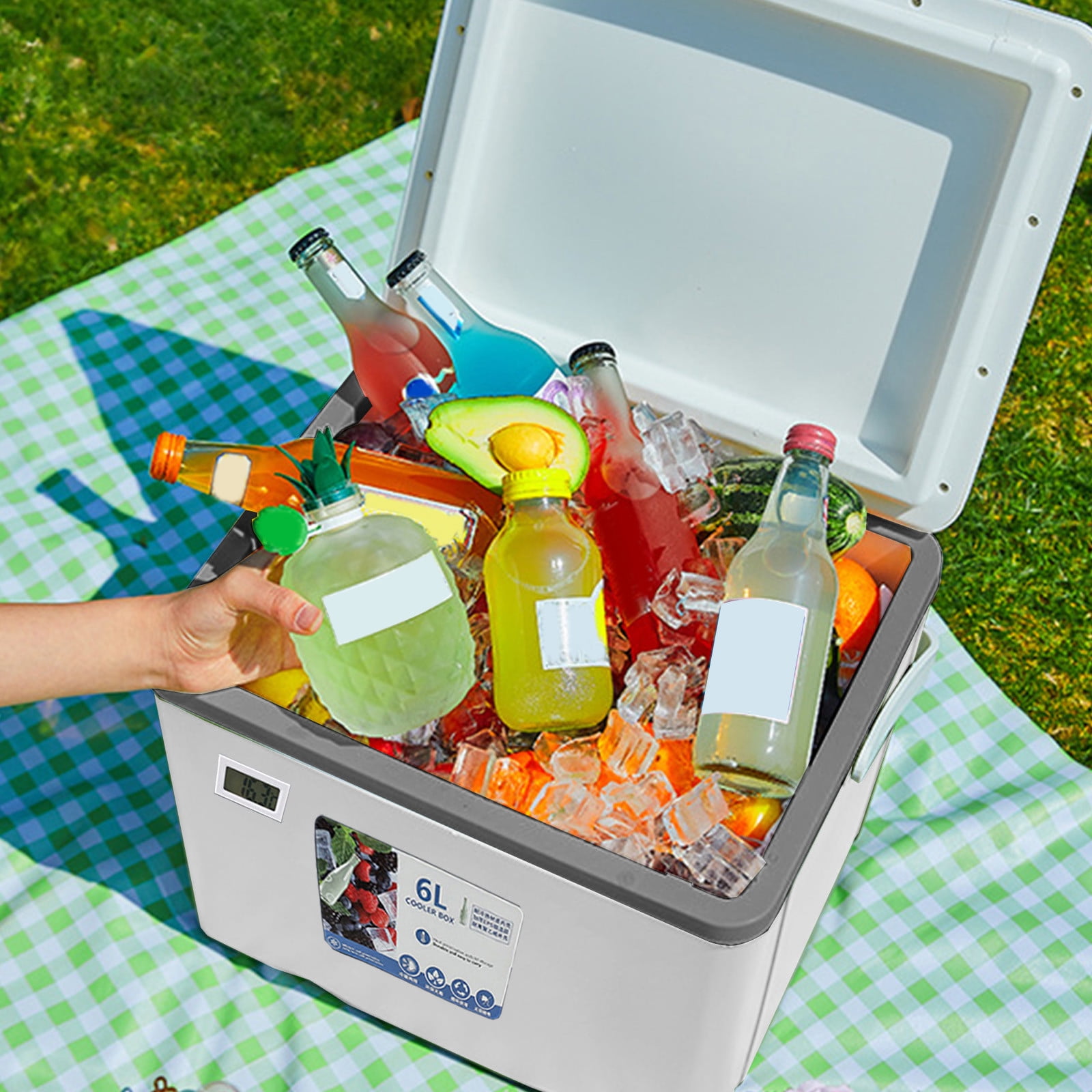 Yishangzhng Portable Cooler Insulated Box with Thermometers Leak Proof ...