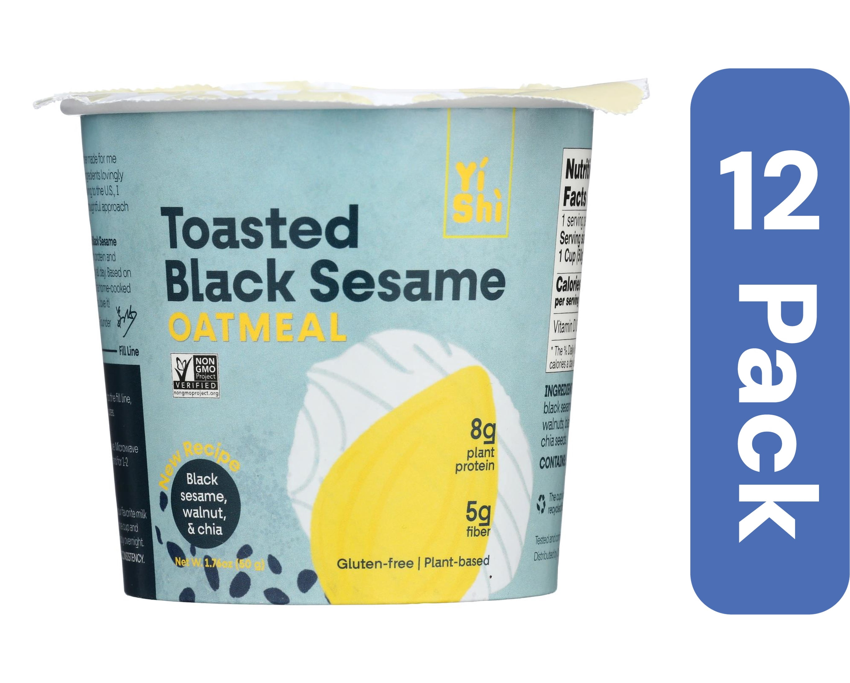 Yishi Toasted Black Sesame Oatmeal 1.76 oz (Pack Of 12) - Walmart.com