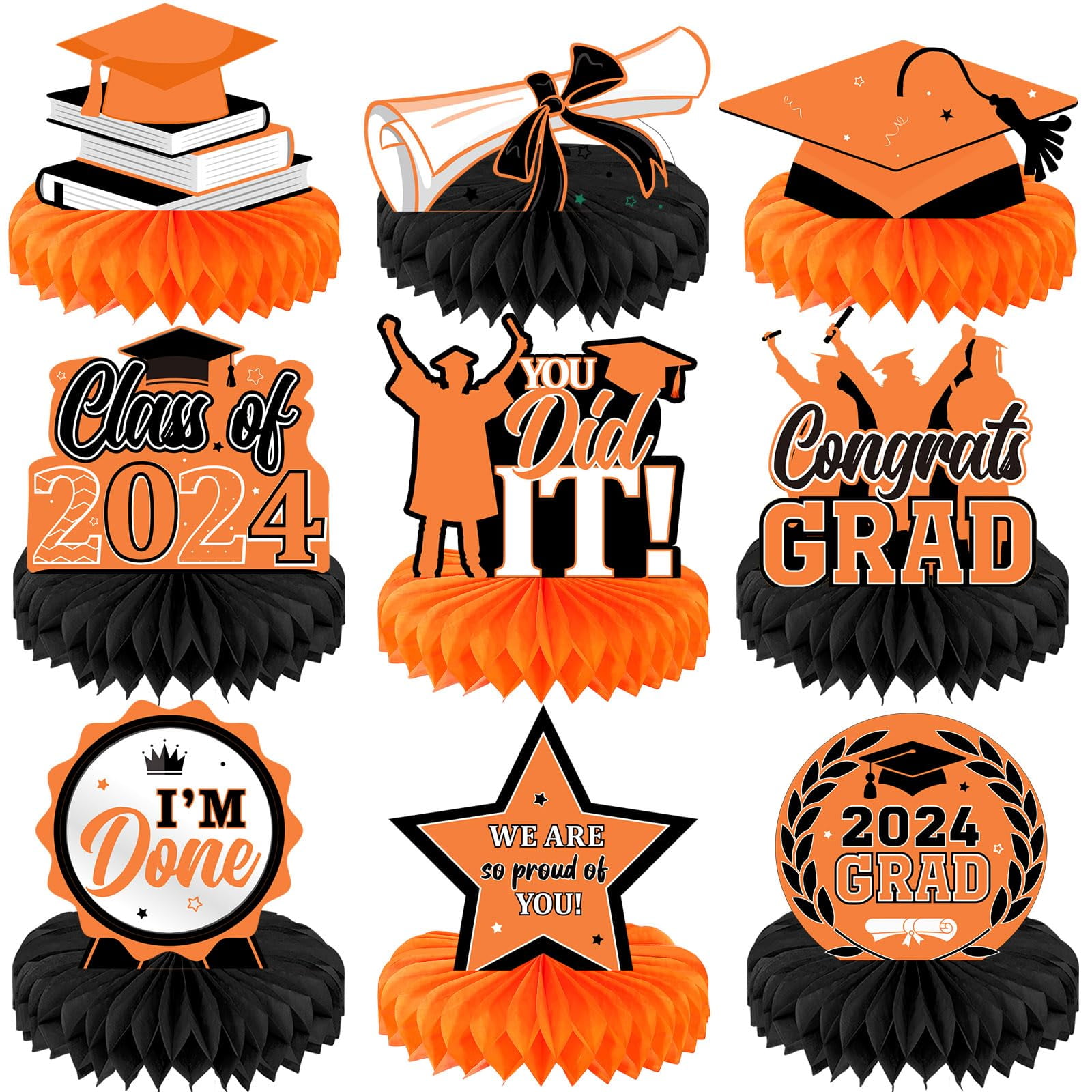 Yisong 9 Pieces 2024 Graduation Party Table Decorations Class of 2024 ...
