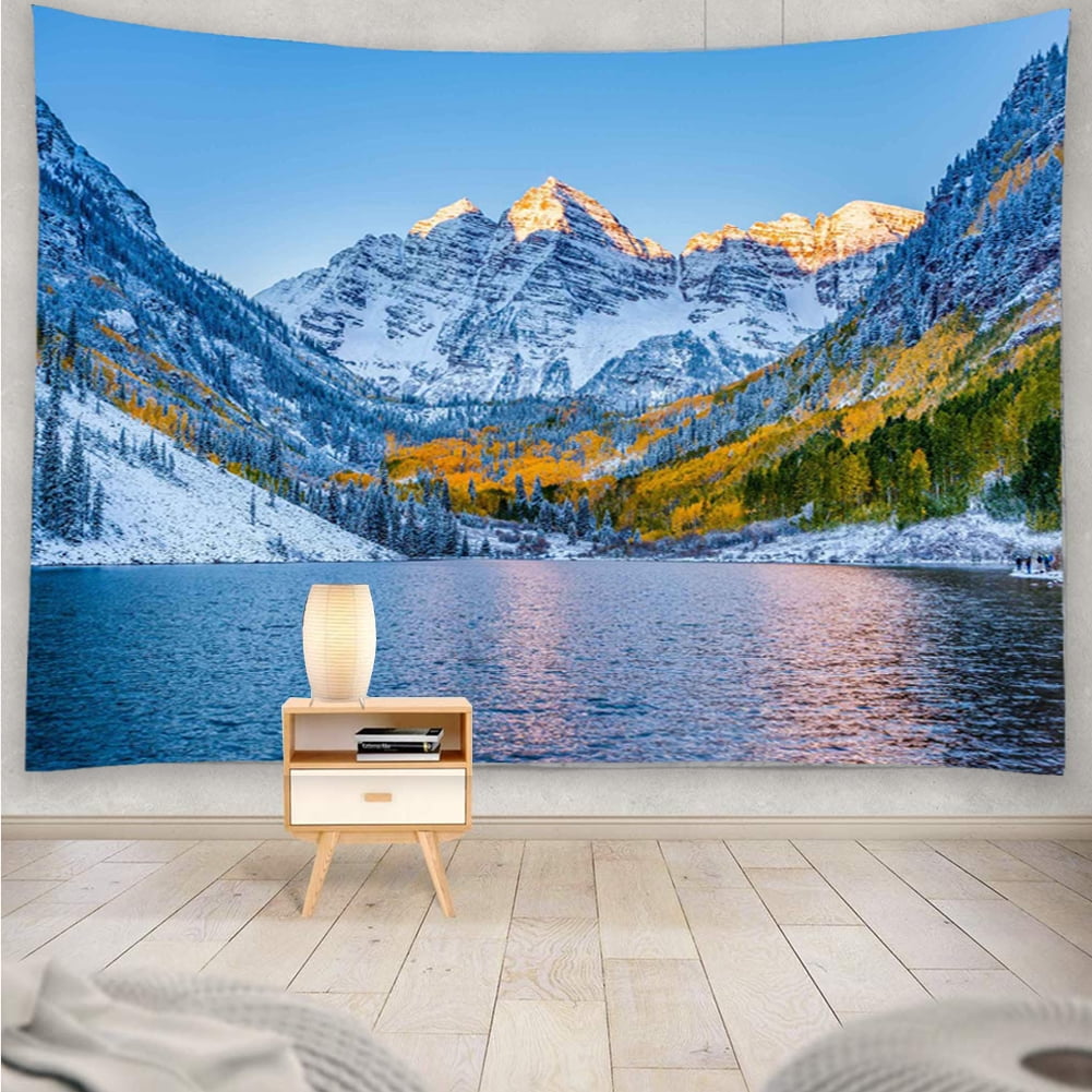 Yisure Extra Large Tapestry for Bedroom, Living Room, 120Wx90L, Snow ...