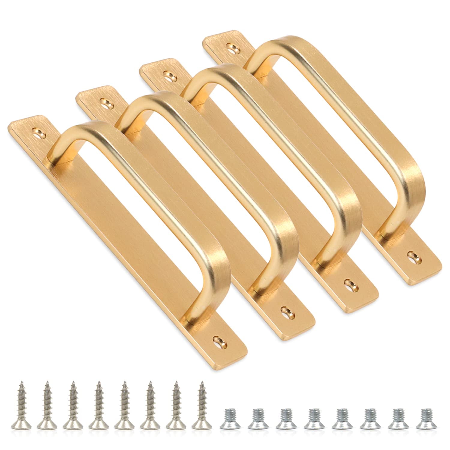 Yitexin Golden Solid Metal Door Handle Pulls with Plates and Screws ...