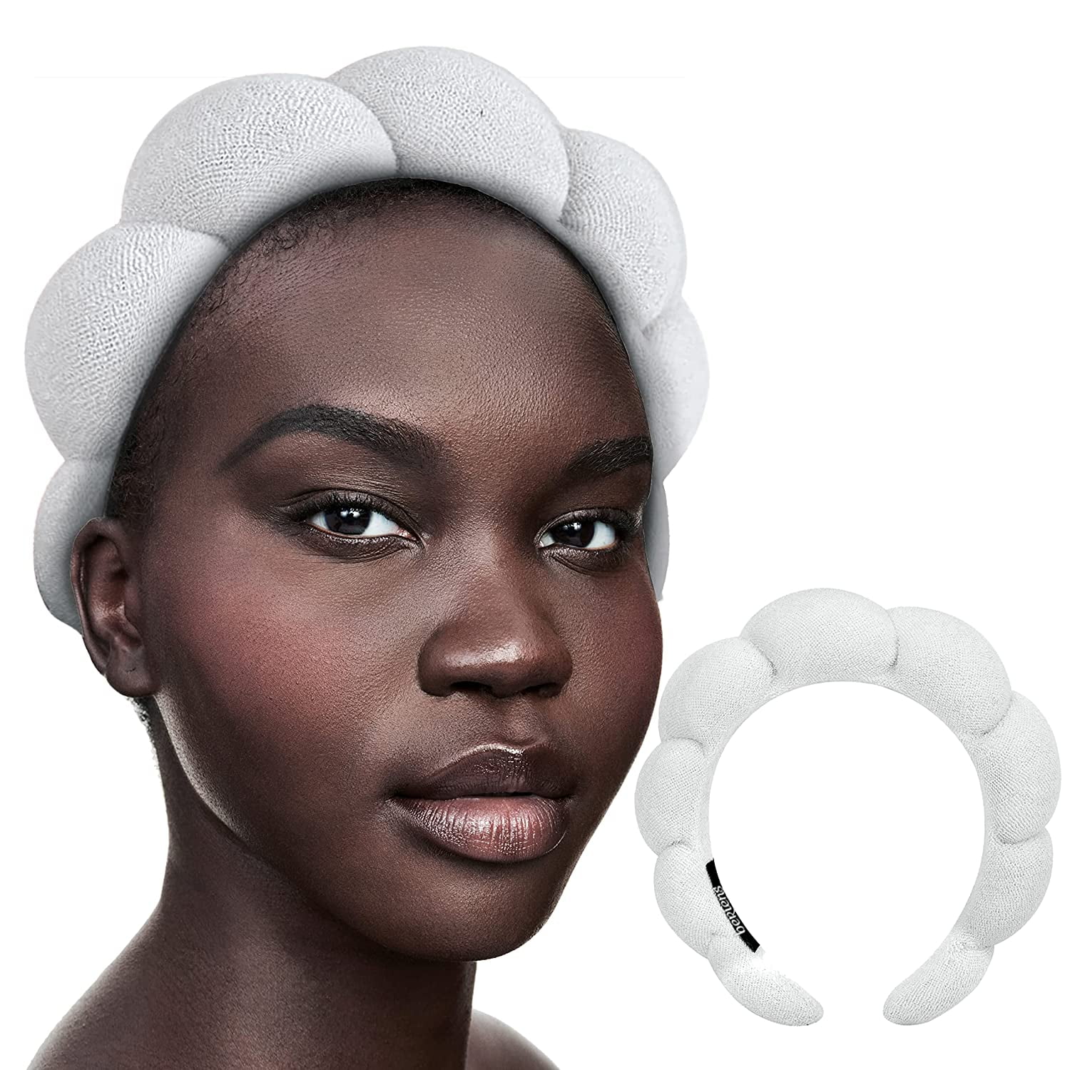 Yiting, Puffy Spa Headband, White Spa Headband, Spa Headband for Washing Face, Skincare ...