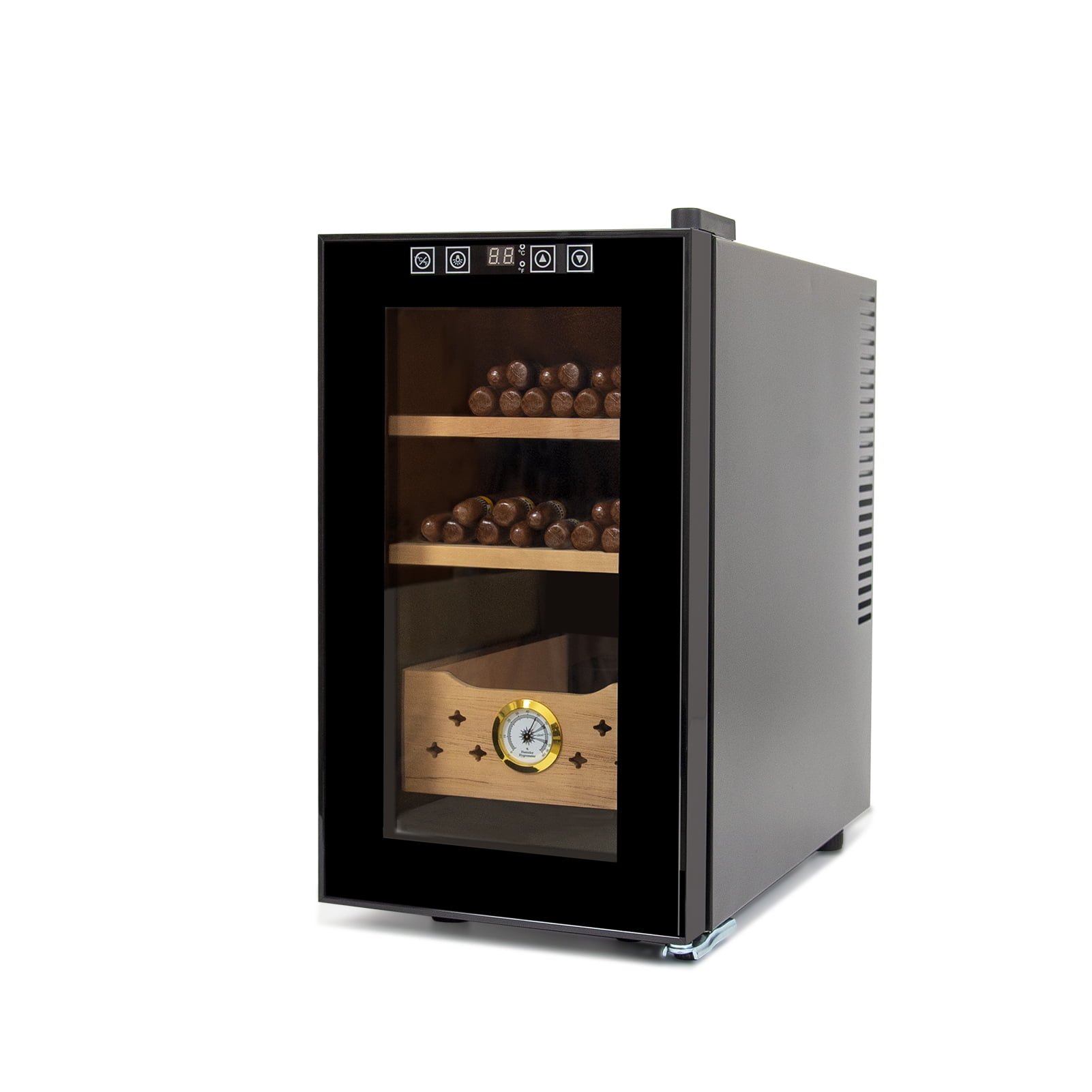 Yiwa 150-Count Spanish Cedar Cigar Humidor – Adjustable Temp (54°F–72°F ...