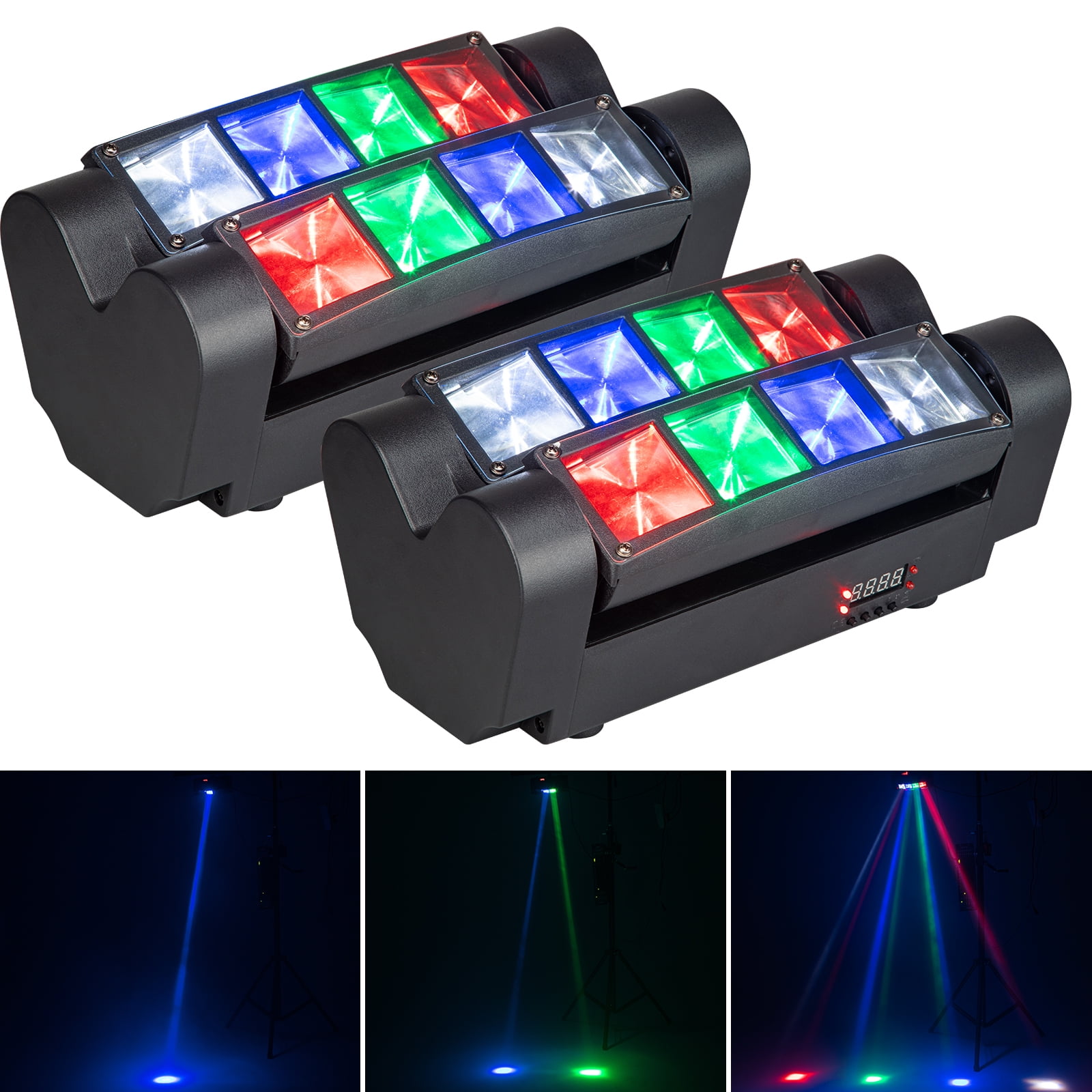 Yiwa 2 Packs Spider Moving Head DJ Lights, Disco Party Stage Lights ...
