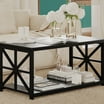 DWVO Farmhouse Coffee Table Square Center Table End Table with Open ...