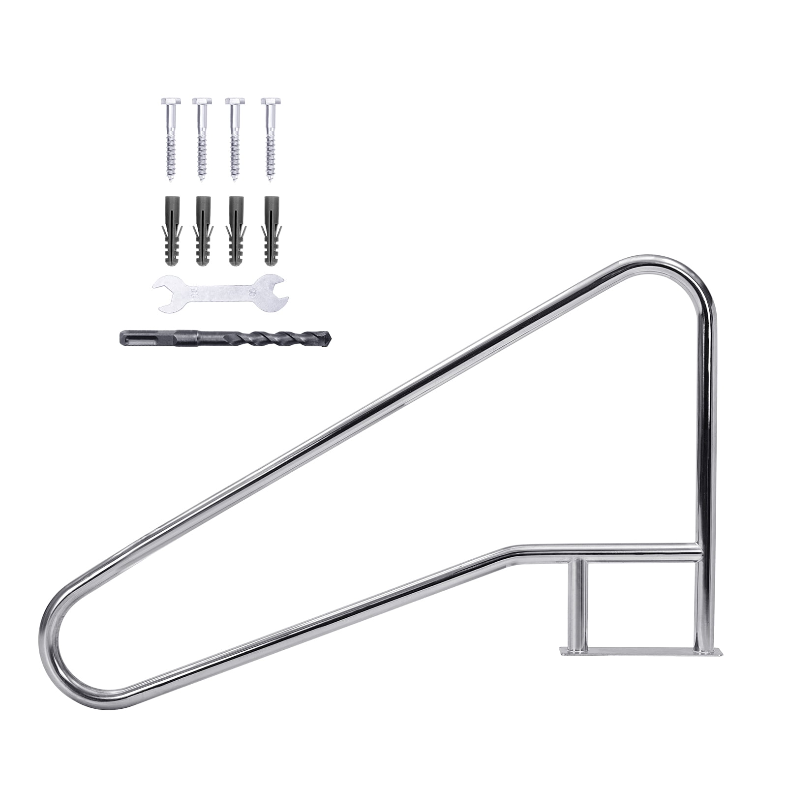 Yiwa 55 x 32 Pool Handrail 304 Stainless Steel 385lb Load Capacity Pool ...