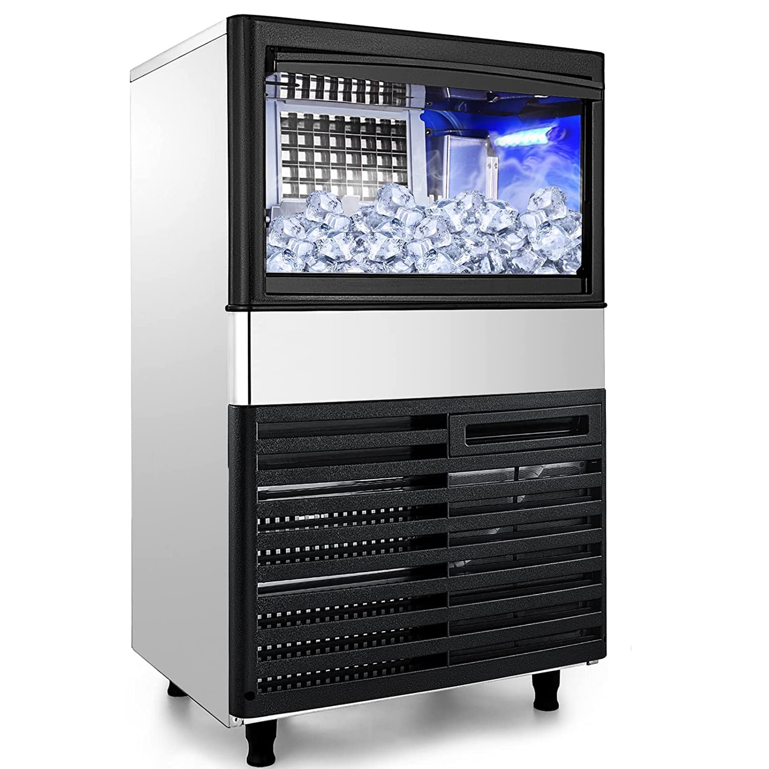 Yiwa Commercial Ice Maker Machine, 110lb Upgrade Stainless Steel Ice ...