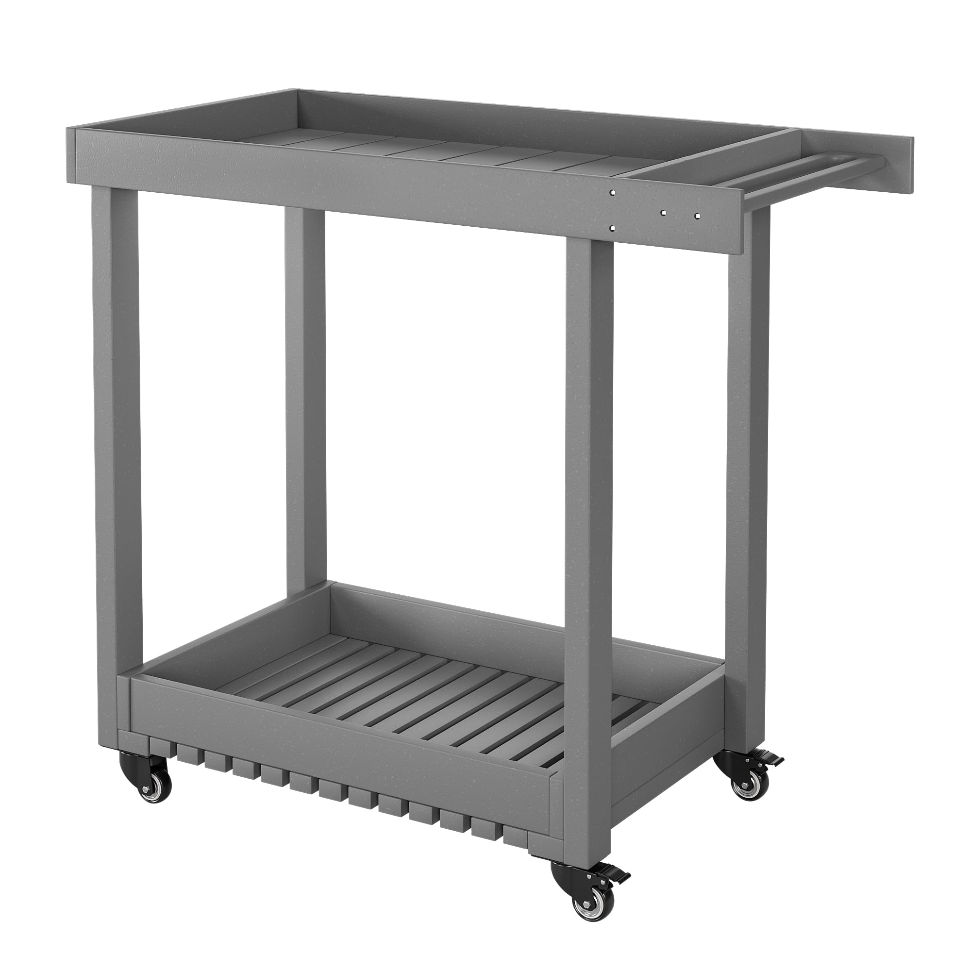 Yiwa Heavy Duty Utility Cart with Wheels, HDPE Rolling Service Trolley ...