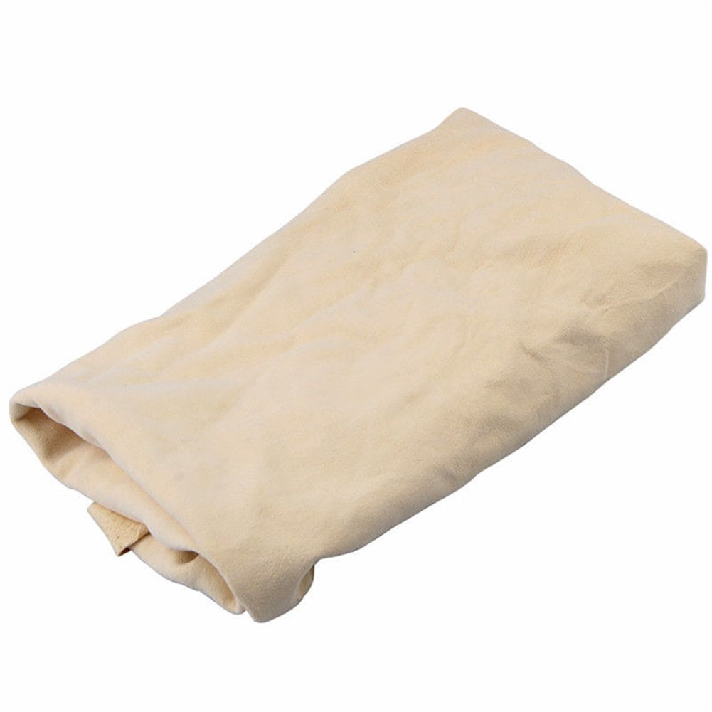 Yiwa Natural Chamois Leather Car Cleaning Cloth, Washable Suede ...