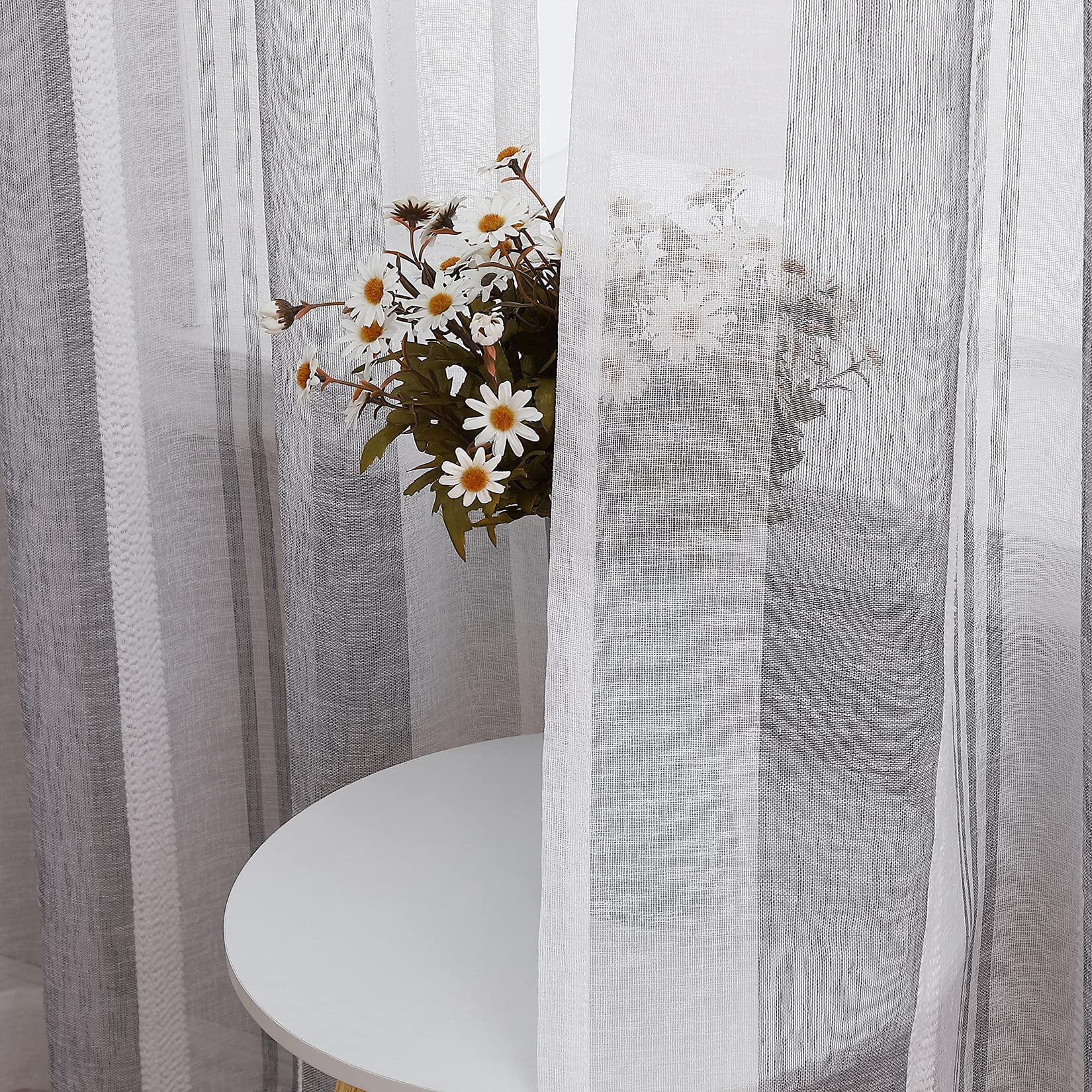 Yiwa Sheer Curtains Long for Living Room Bedroom, Bathroom Curtain ...