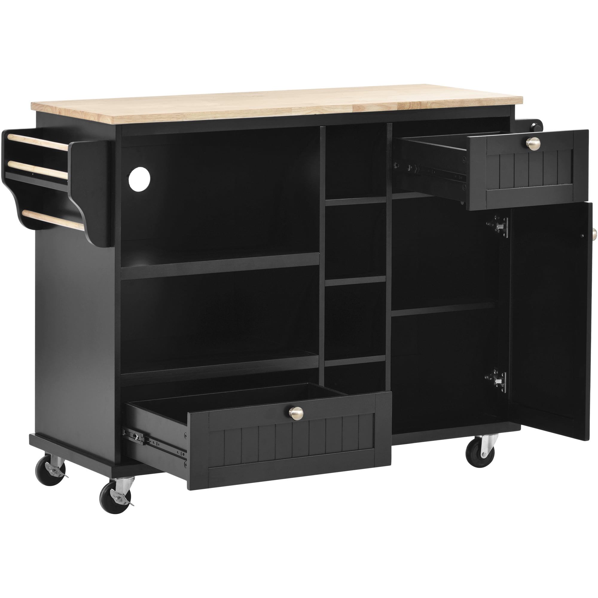 Yiwa Utility Cabinet Carts on Wheel, Freestanding Buffet Server ...