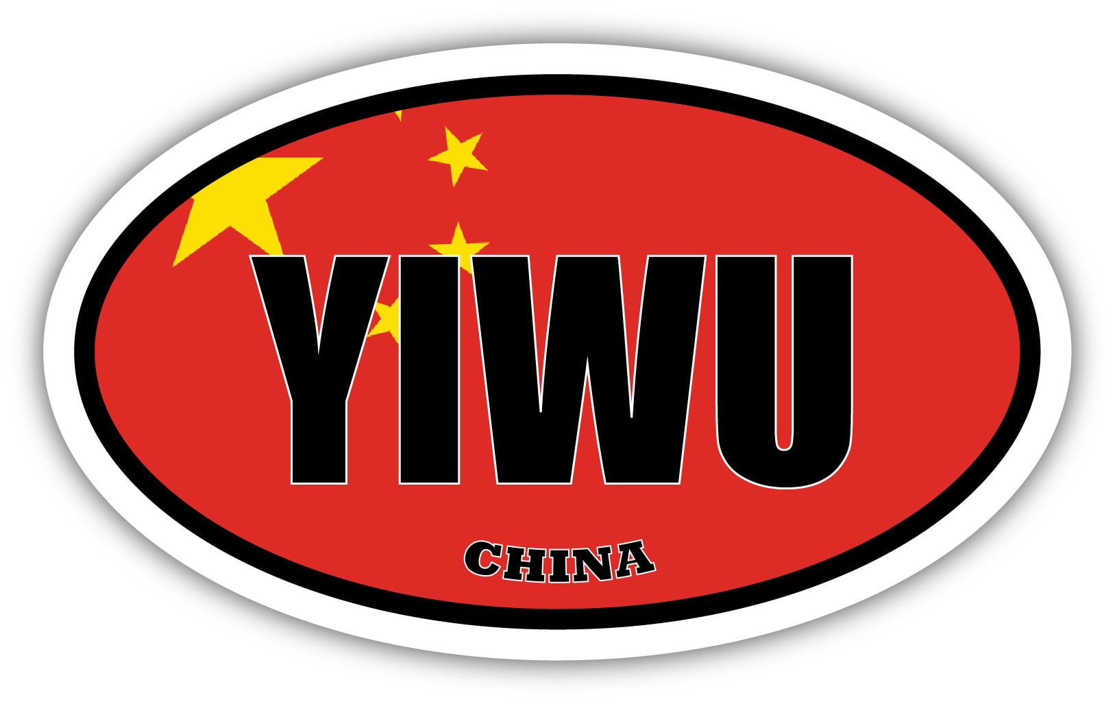 Yiwu China Flag Oval Decal Vinyl Bumper Sticker 3x5 inches - Walmart.com