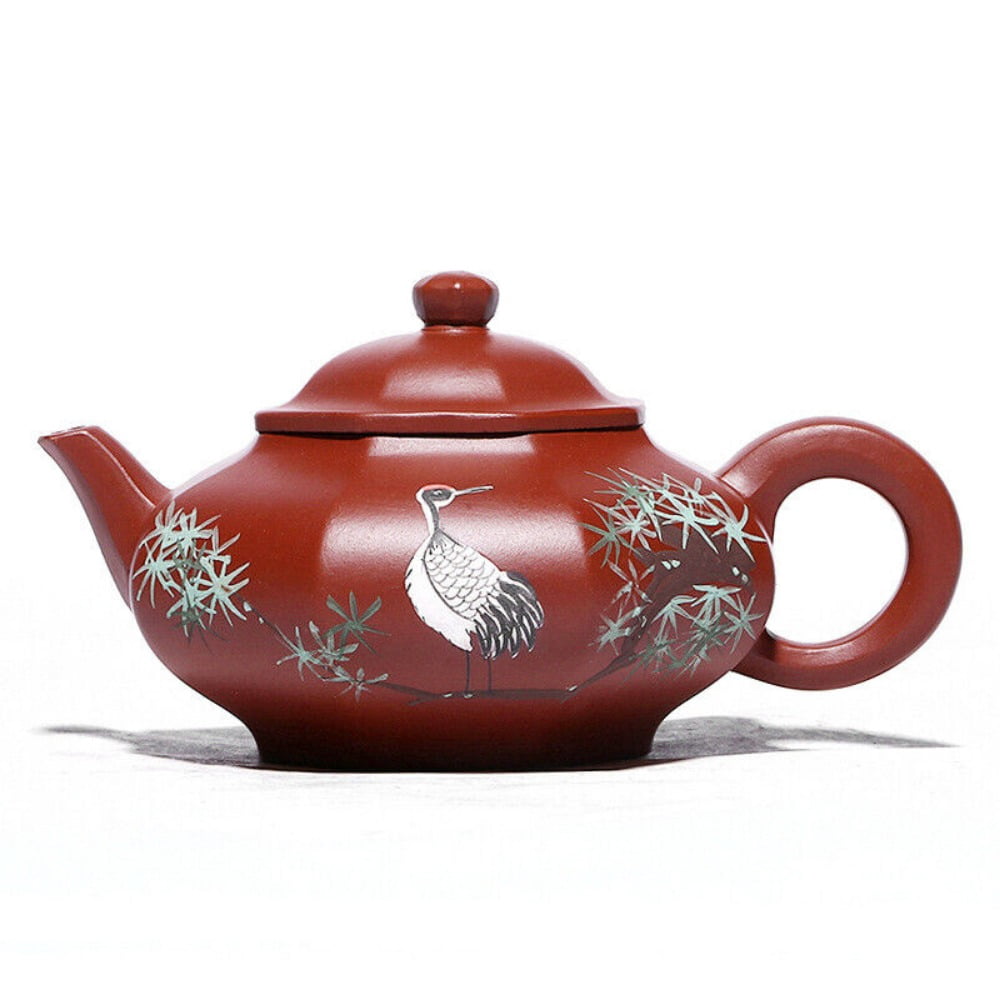 Yixing Zisha Pottery Clovershrub Clay 200ML Pine Tree Crane Teapot 5.5 ...