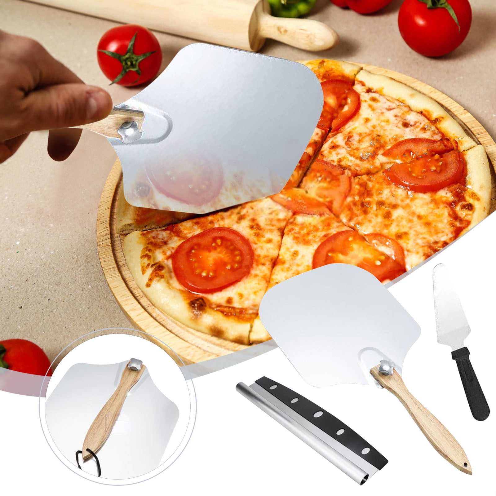 Yixiongkeji Pizza Peel Aluminum Pizza Spatula Set, 12 X 14 Inch Metal ...