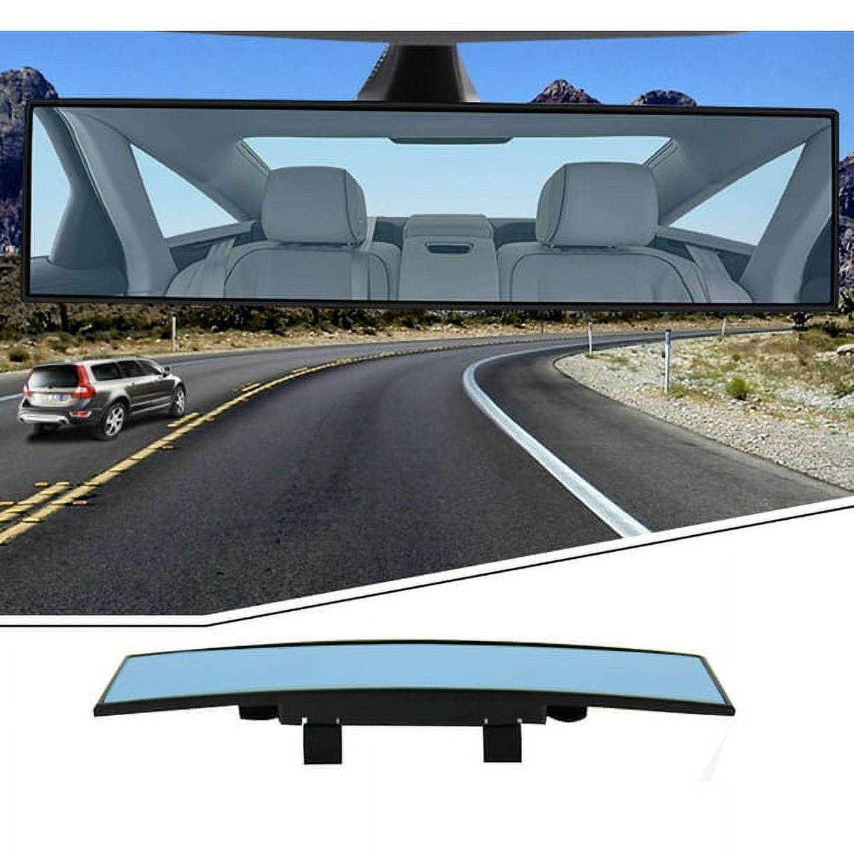 Yiyasu 12 Inch Anti-Glare Rear View Mirror, Panoramic Convex Wide Angle ...