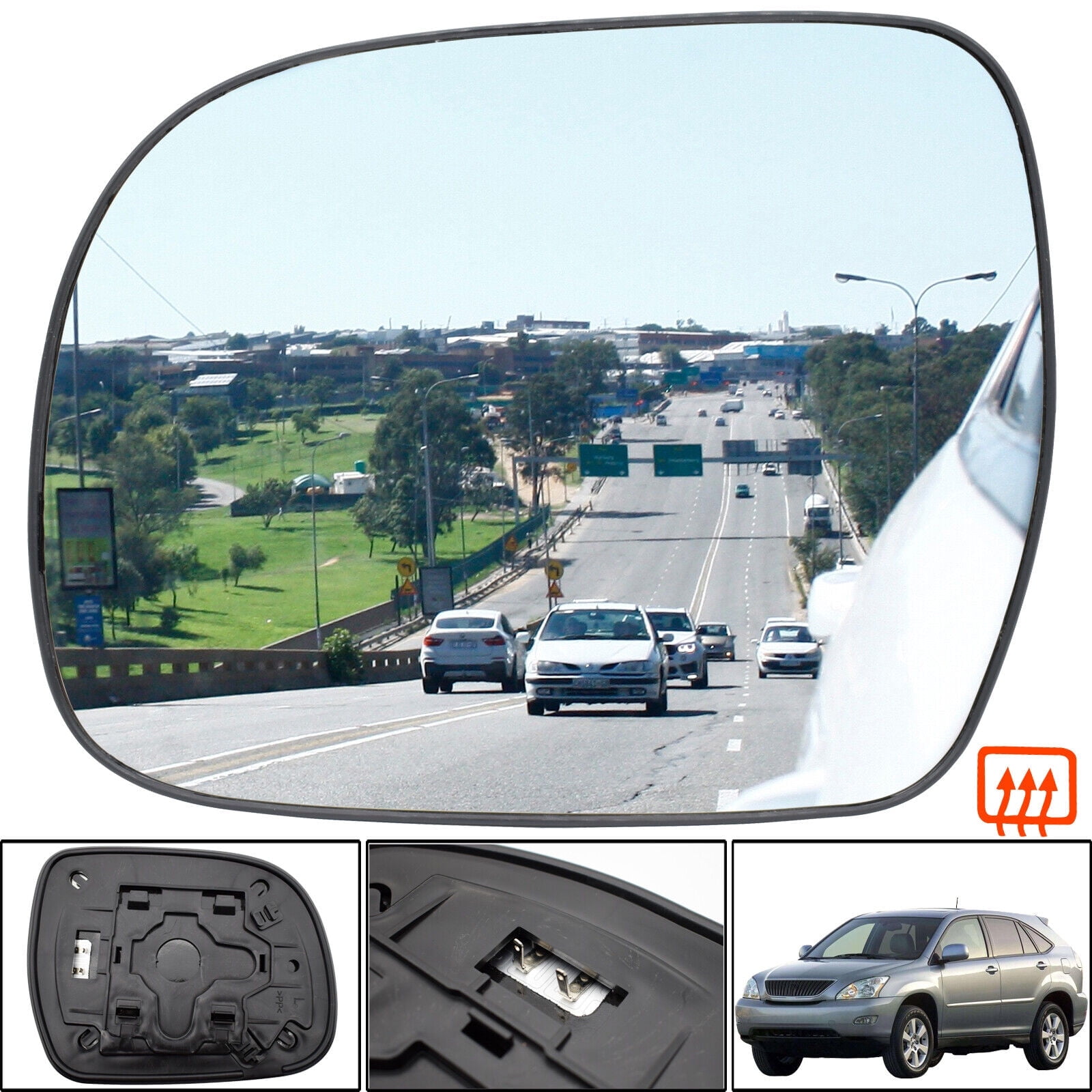 Yiyasu Heated Driver Left Side Mirror Glass Replacement with Backing ...