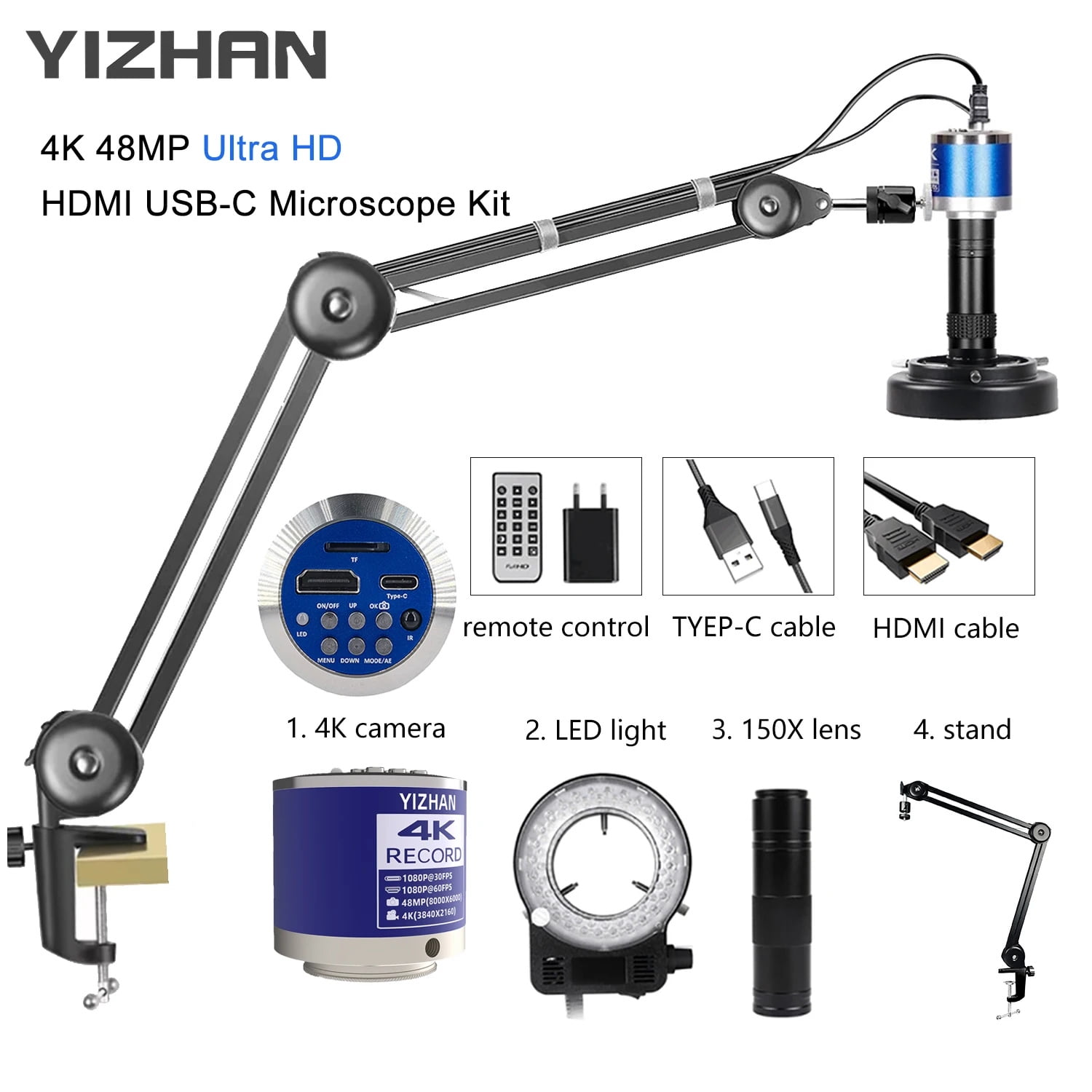 Yizhan Full HD Digital Mircoscope 4K HDMI USB Mircoscope C-Mount ...