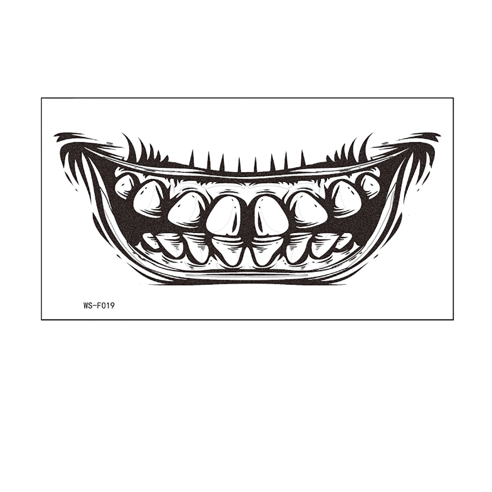 Yizioer Halloween Prank Makeup Temporary Tattoo Mouth Teeth Face ...