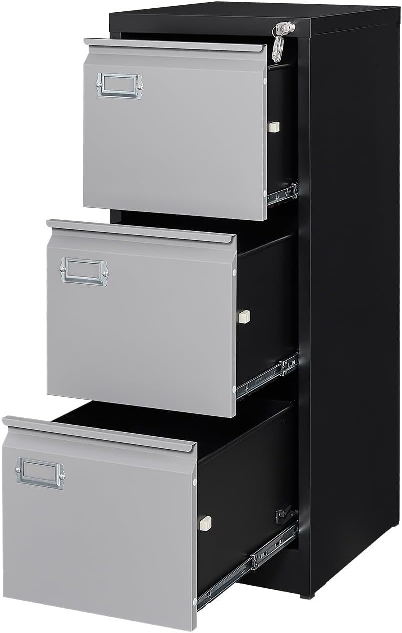Yizosh 3 Drawer File Cabinet with Lock, Filing Cabinets for Home Office ...