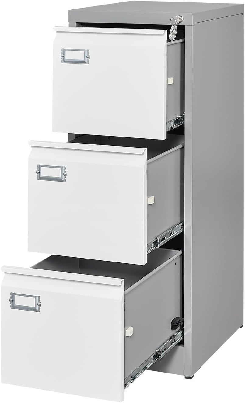 Yizosh 3 Drawer File Cabinet with Lock, Filing Cabinets for Home Office ...