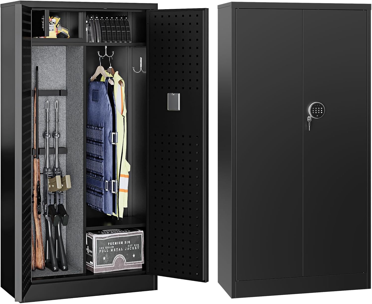 Yizosh Large Gun Safe for Home - Quick Access and Pistol Safe with ...