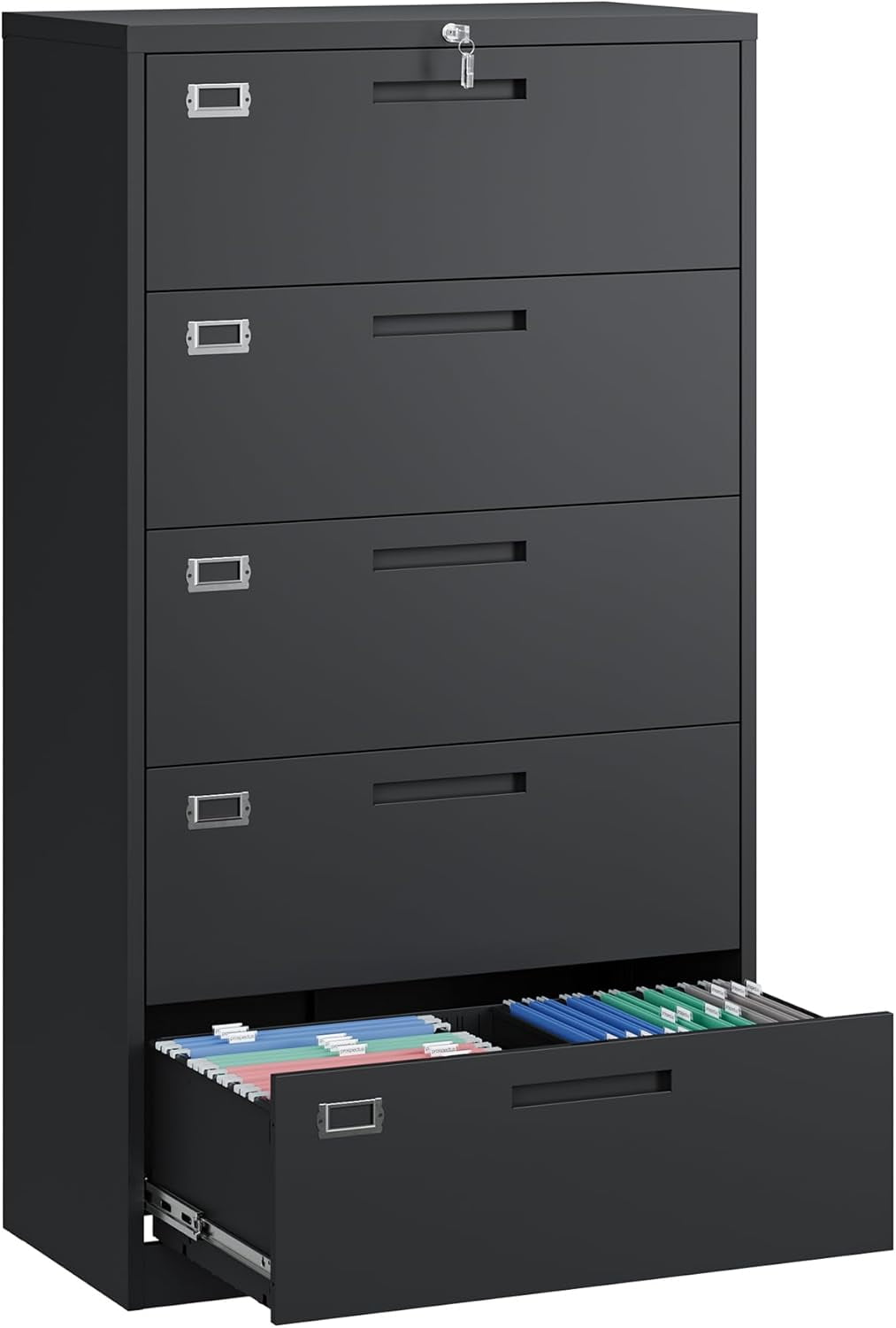 Yizosh Locking Metal File Cabinet for Home Office, Lateral Filing ...