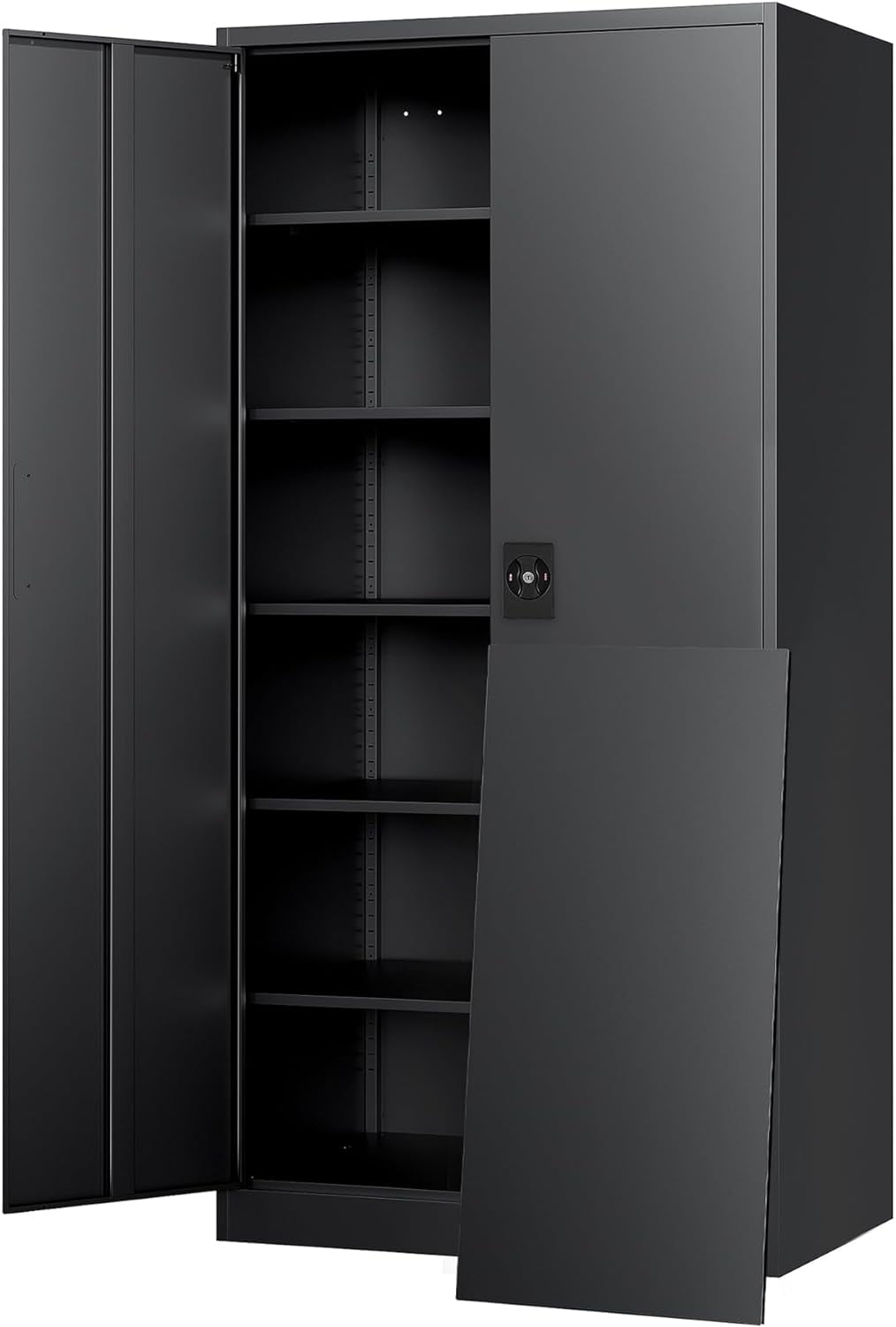 Yizosh Metal Garage Storage Cabinet with Lock, 71" Locking Tool Cabinet ...