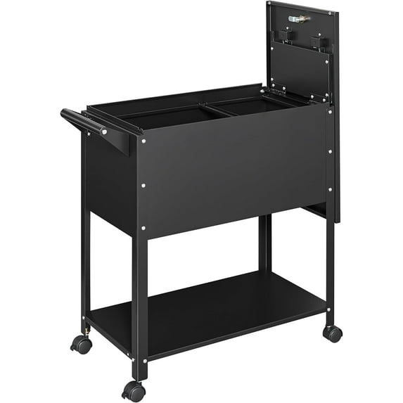 Yizosh Metal Rolling File Storage Cart with Wheels, Mobile File Cabinet ...