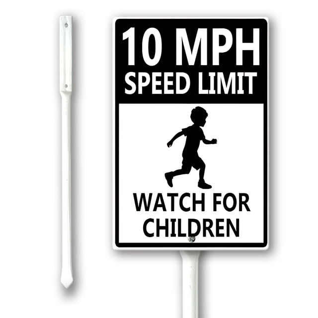 Yjiankangz 10 mph Speed Limit Watch For Children Yard Sign With Stakes ...