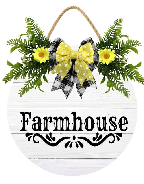 Yjiankangz 11" Door Sign Farmhouse Wooden Farmhouse Wall Art Farmhouse ...