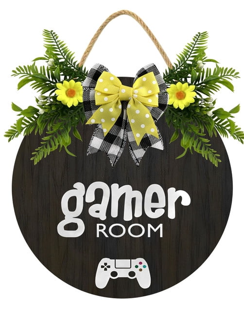 Yjiankangz 11" Door Sign Game Room Wooden Farmhouse Wall Art Farmhouse ...