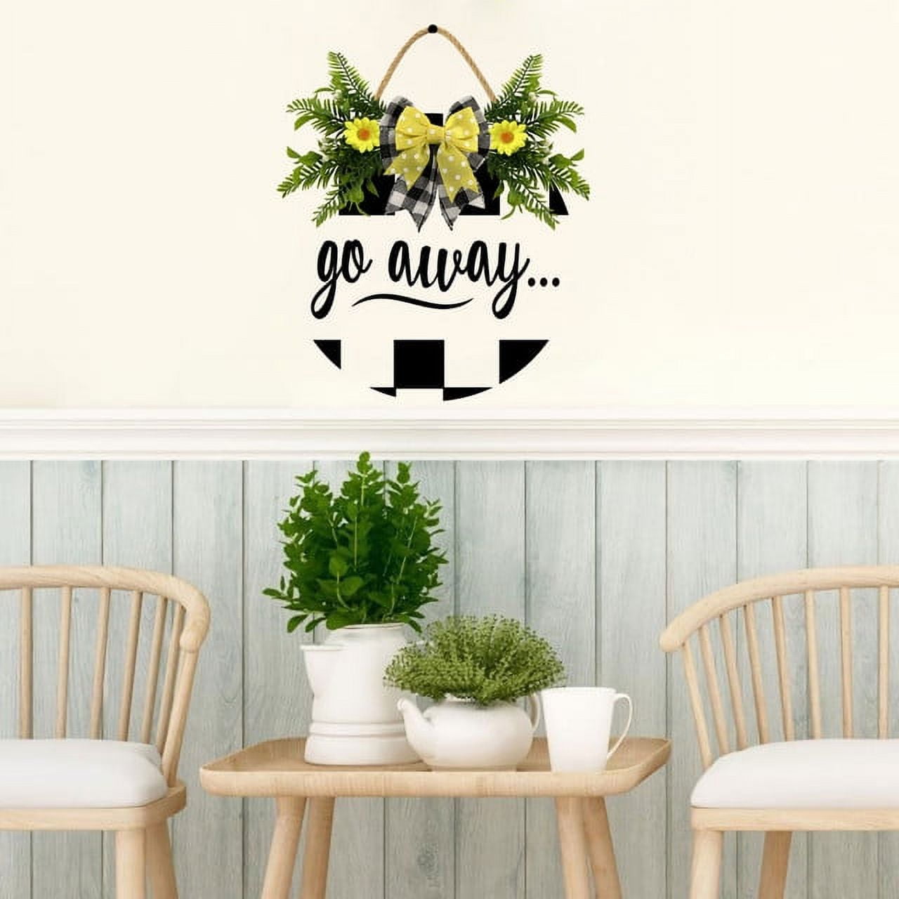 Yjiankangz 11" Door Sign Go Away Hanging Funny Wall Sign, Wall Art ...