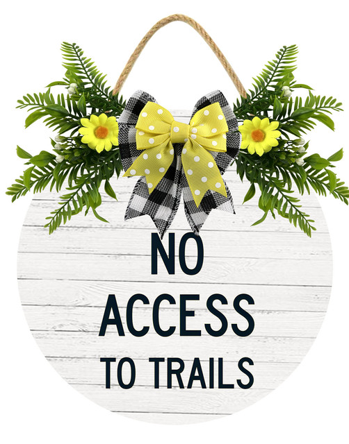 Yjiankangz 11" Door Sign No Access To Trails Hanging Sign Wood ...