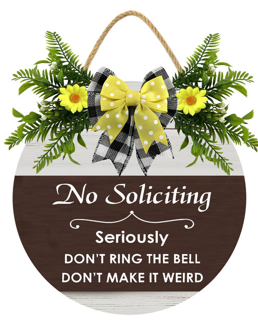 Yjiankangz 11" Door Sign No Soliciting Seriously Do Not Ring The Bell ...