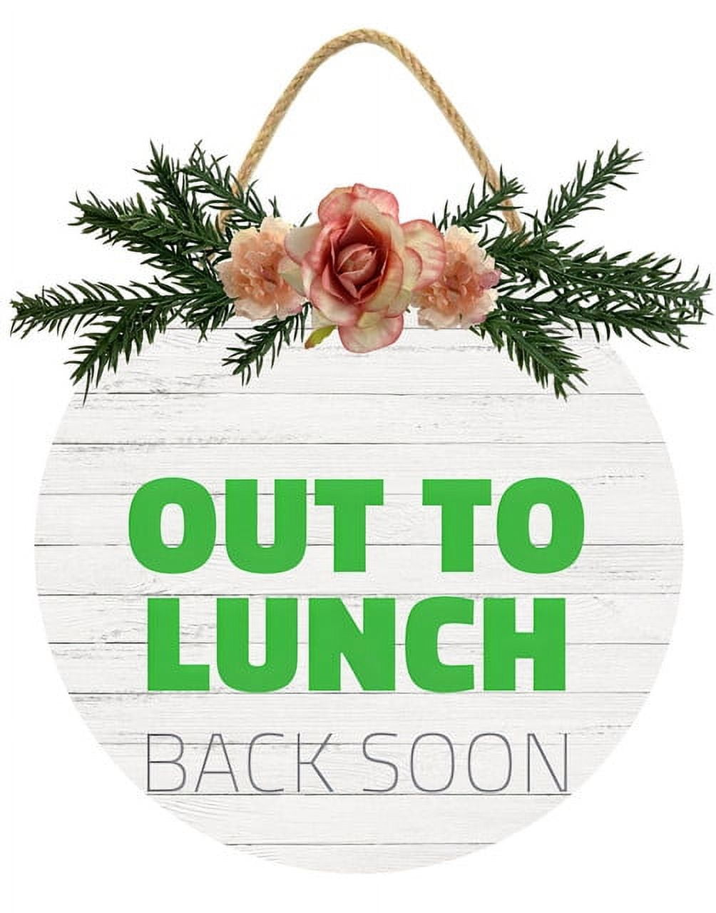 Yjiankangz 11In Door Sign Out To Lunch Be Back Soon Hanging Sign Wood ...