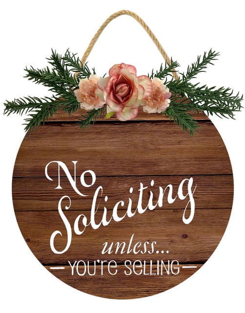 Yjiankangz 11In Door Sign No Soliciting Unless You Are Selling Hanging ...
