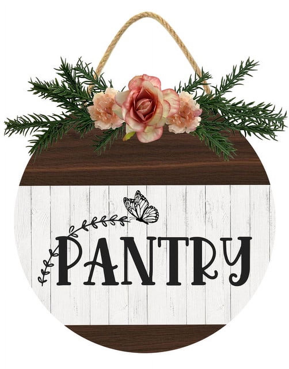 Yjiankangz 11In Door Sign Pantry Decorative Wall Plaque Rustic Door ...