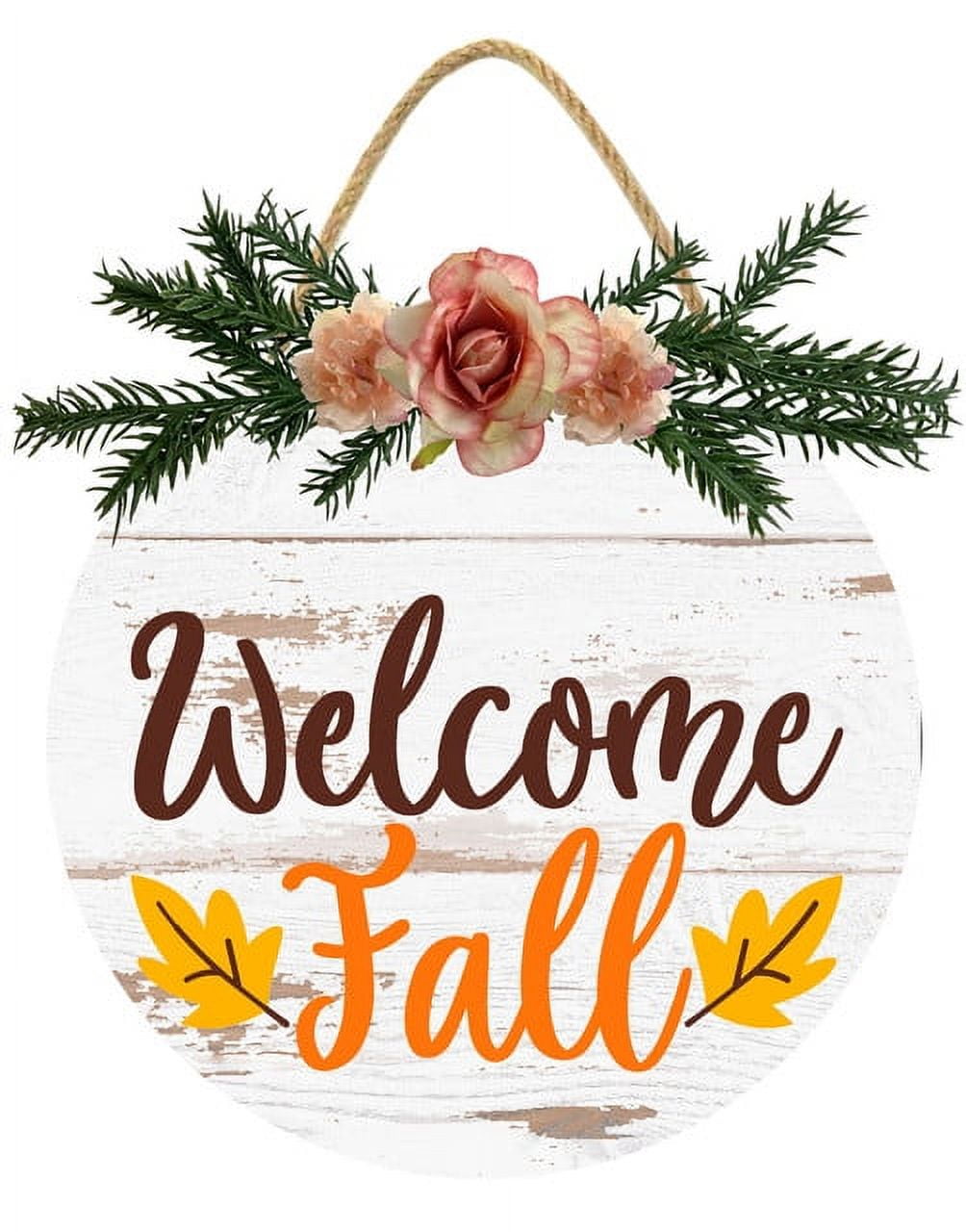Yjiankangz 11In Door Sign Welcome Fall Hanging Sign Wood Farmhouse Wall ...