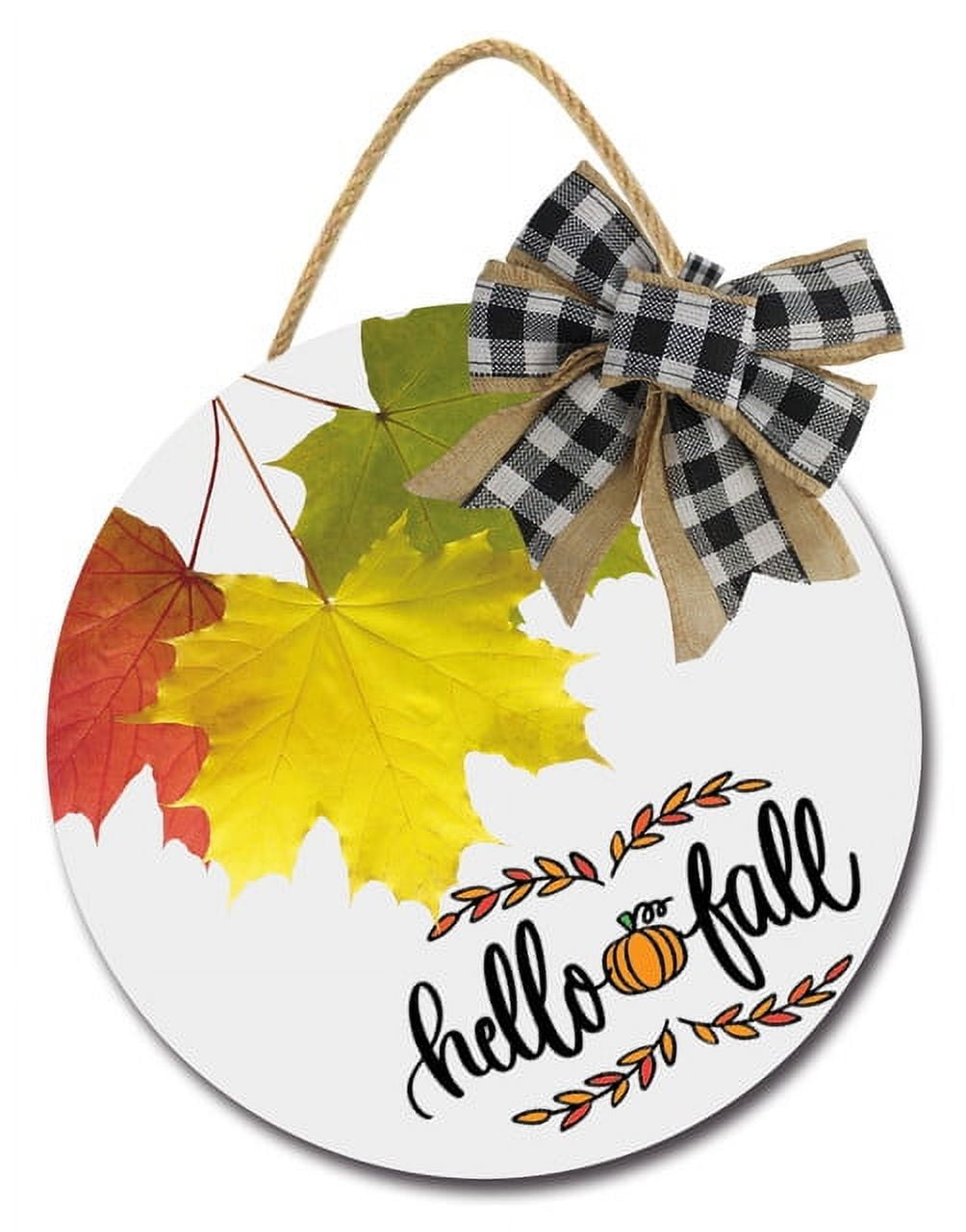 Yjiankangz 11in Wood Sign Hello Fall Hanging Sign Wood Farmhouse Wall ...