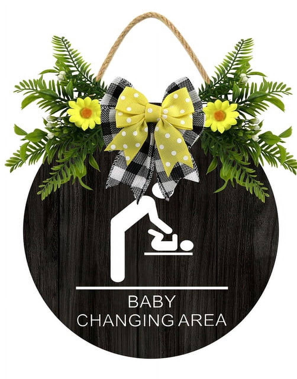 Yjiankangz 12" Door Sign Baby Changing Area Wooden Farmhouse Wall Art ...