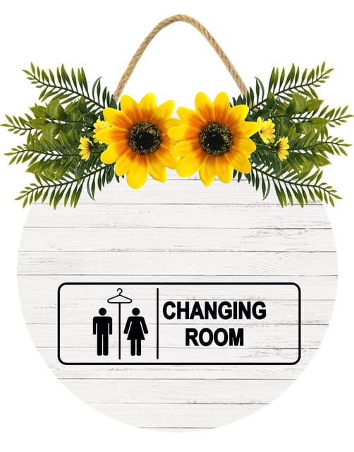 Yjiankangz 12" Door Sign Changing Room Wooden Farmhouse Wall Art ...