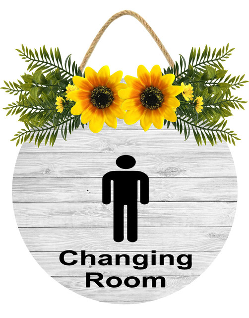 Yjiankangz 12" Door Sign Changing Room Wooden Farmhouse Wall Art ...