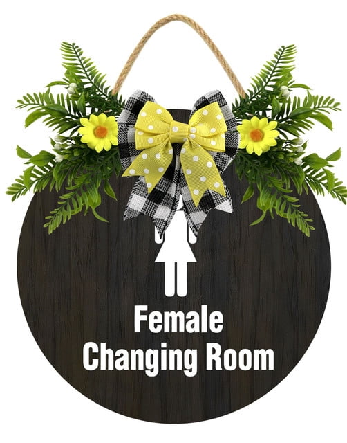 Yjiankangz 12" Door Sign Female Changing Room Wooden Farmhouse Wall Art ...